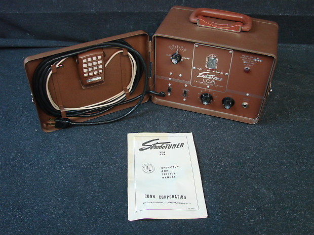 Vintage Conn Stobo Tuner ST-8 Brown Lunchbox Strobe Tuner w/ | Reverb