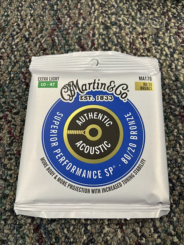 10 Pack Box Martin MA170 Extra Light Acoustic Strings - 80/20 | Reverb