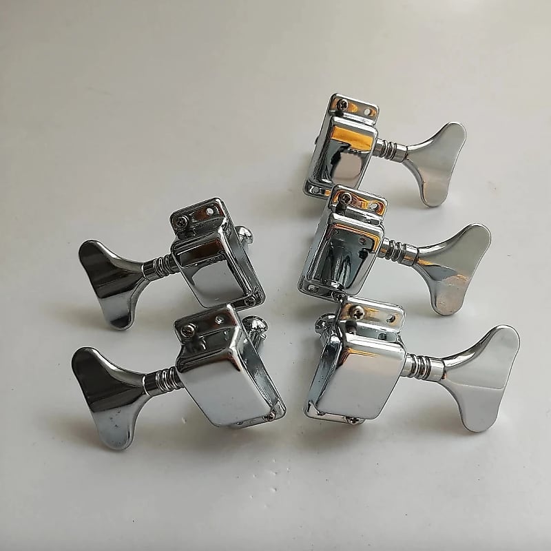 Chrome 3R/2L Electric 5 String Bass Open Gear Machine Heads | Reverb