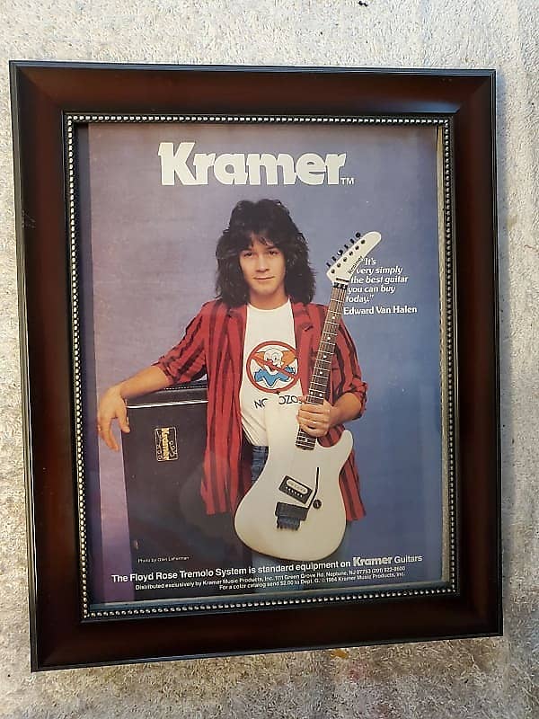 1984 Kramer Guitars Color Promotional Ad Framed Eddie Van | Reverb