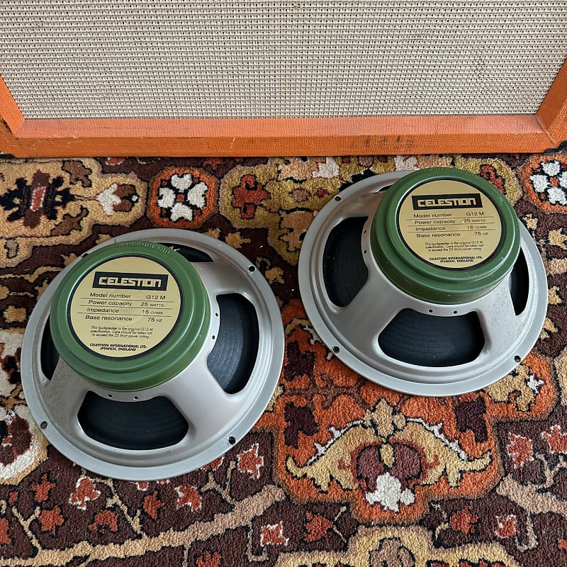 Pair 2x Celestion G12M Greenback 25w 16ohm 75hZ Reissue | Reverb