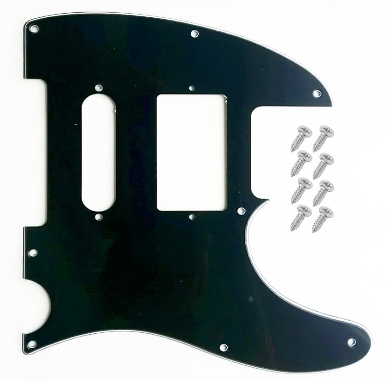 SSH Telecaster Black Pickguard 3 Ply 8 Hole Screws US MiM | Reverb