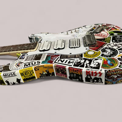 PARTSCASTER - STICKER BOMB - 3 HUMBUCKERS - TREBLE BLEED | Reverb
