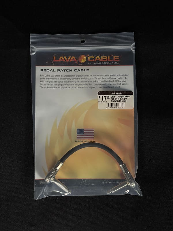 Lava 6" Magma Series Patch Cable, Right Angle/Right Angle | Reverb