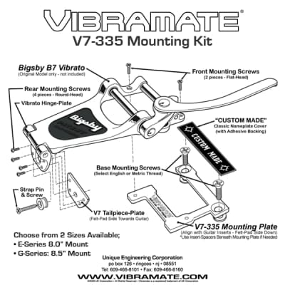 Vibramate V7-335-G V7 Archtop Adapter Kit for Bigsby B7 | Reverb