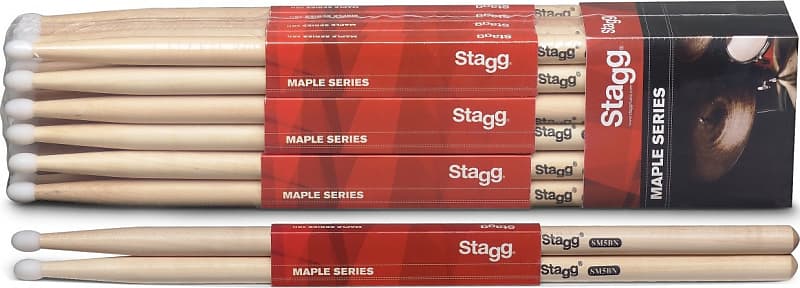 Pair of Maple Sticks/5BN - Nylon Tip | Reverb