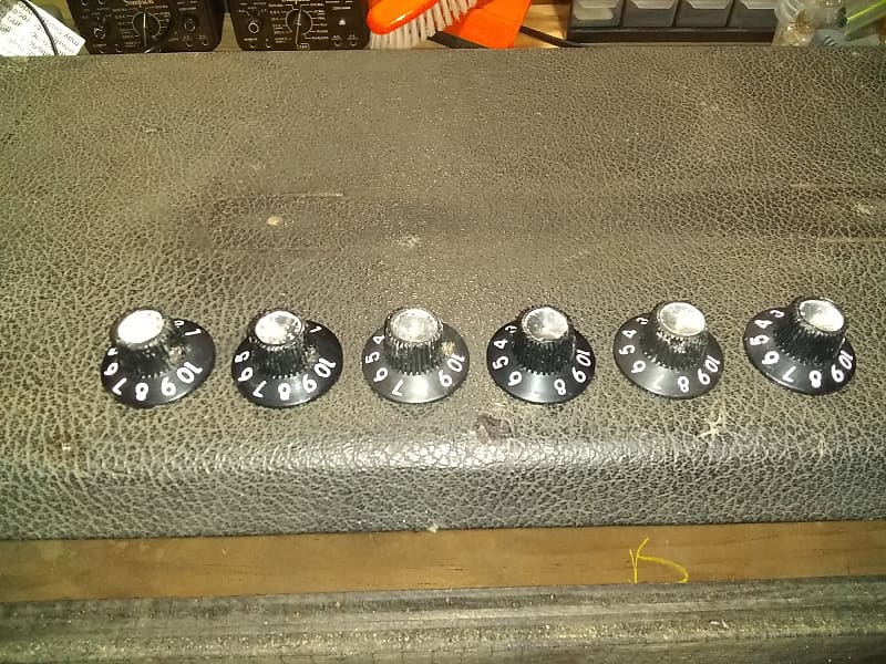 Fender (6) Original Blackface Snowman "8" Knobs 1964 | Reverb