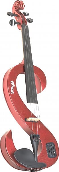 Stagg S Shaped Metallic Red Electric Violin Package | Reverb