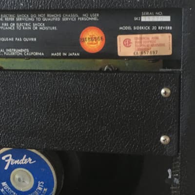 1986 Vintage Fender Sidekick Reverb 20 Blackface Spring | Reverb