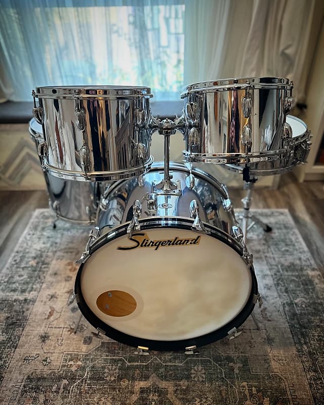 Vintage Slingerland Drum Set 70s - Chrome over wood | Reverb
