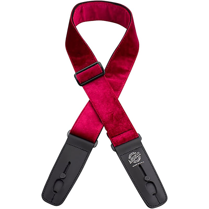 Lock-It Straps 2" Crushed Velvet Locking Guitar Strap Red | Reverb