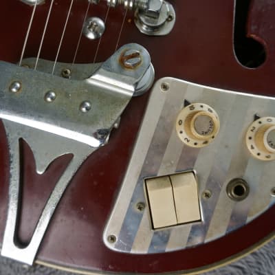Teisco? Maroon Semi Hollow Electric Guitar | Reverb