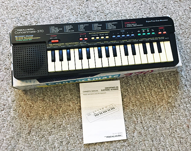 Realistic Concertmate 370 Black 32 Keys Mini Keyboard Synth | Reverb