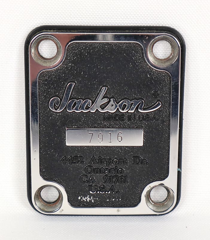 Jackson Electric Guitar Neck Plate Original 4 Digit Serial | Reverb