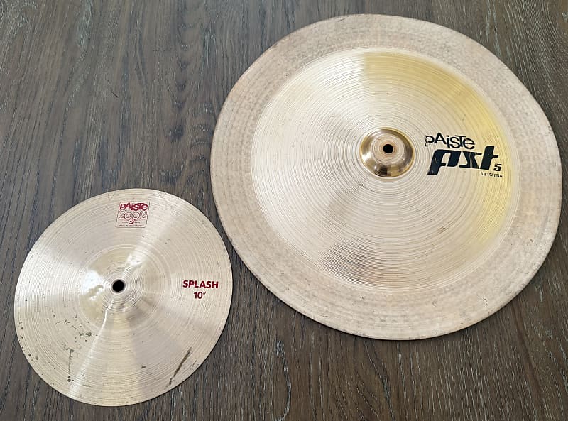 Paiste 10" 2002 Splash & 18" PST5 China Cymbal Stack Swiss | Reverb