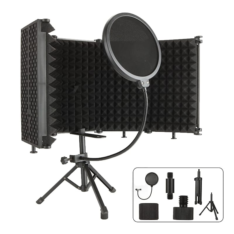Foldable Microphone Insulation Shield, Acoustic Shield With | Reverb
