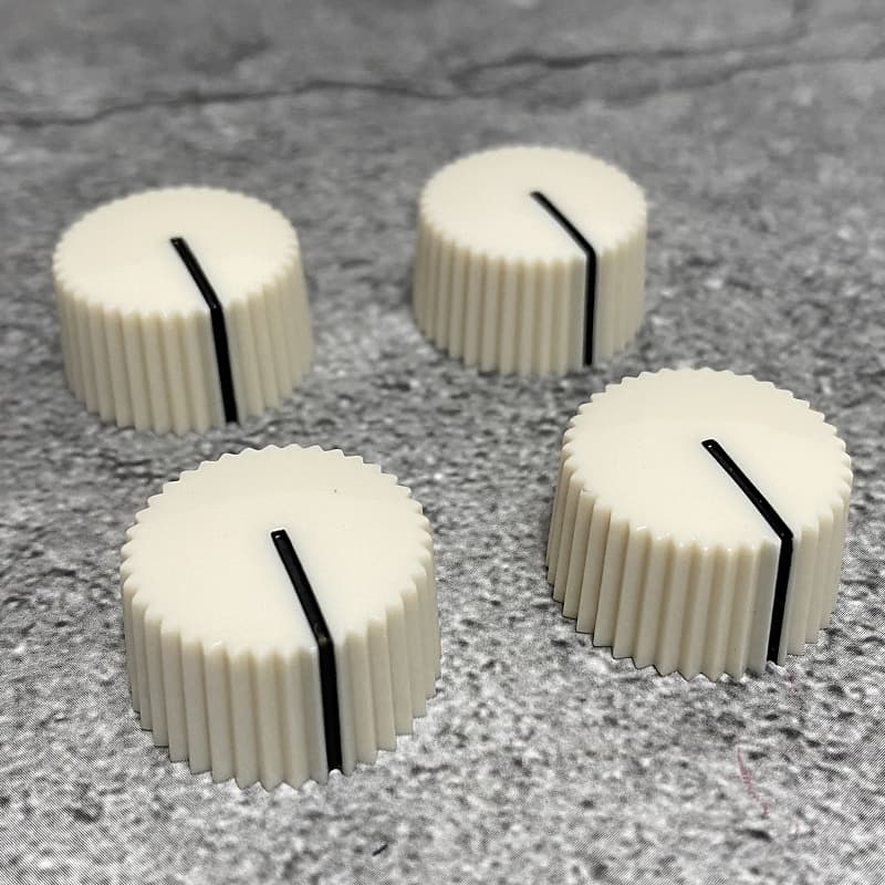 4x Cream Vintage Style Cupcake Knobs Serrated Guitar Pedal | Reverb