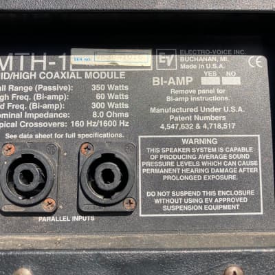 4 Electro-Voice EV MTH-1 Mid/High cabinets 1996 Black carpet | Reverb