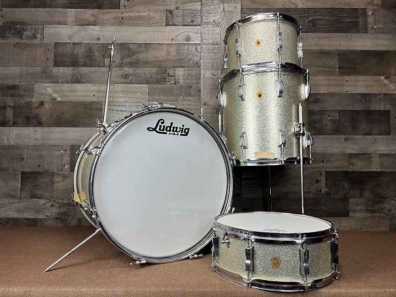 Ludwig 1965 Club Date 4 Piece Kit - Silver Sparkle W/ Speed | Reverb