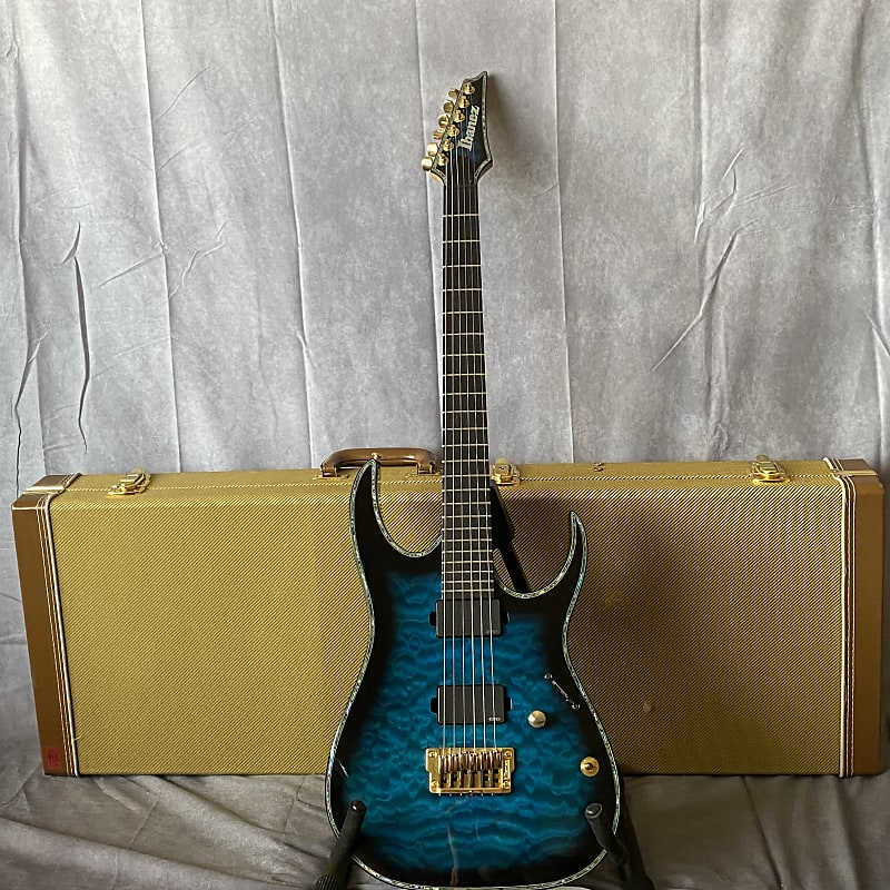 Ibanez Iron Label RGIX20FEQM 2014 Sapphire blue sunburst | Reverb
