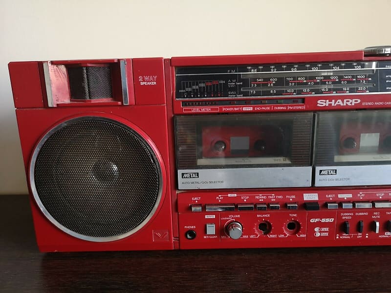 Vintage Sharp GF 550 Boombox, Red Rare. For parts | Reverb