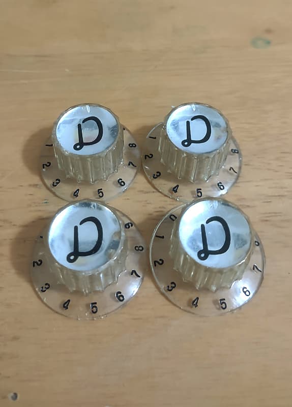 4 DeArmond clear "D" guitar knobs | Reverb