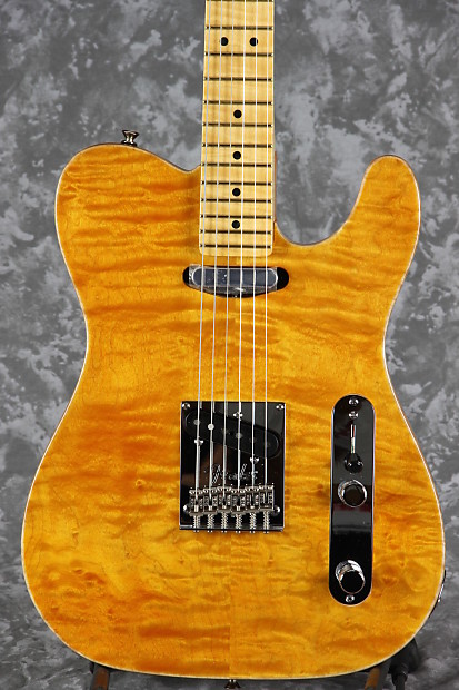 Fender Select Carved Maple Top Telecaster - Amber | Reverb