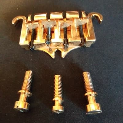 Epiphone Allen Woody 3 Point Bridge with Mounting Bolts, Gold | Reverb