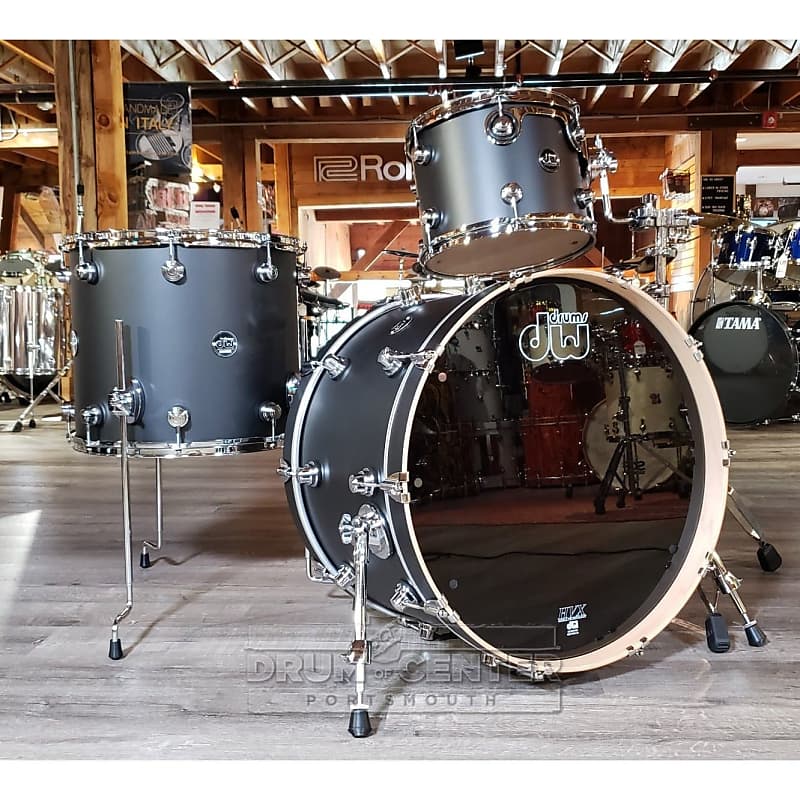 DW Performance 3pc Drum Set 22/12/16 Hard Satin Charcoal | Reverb