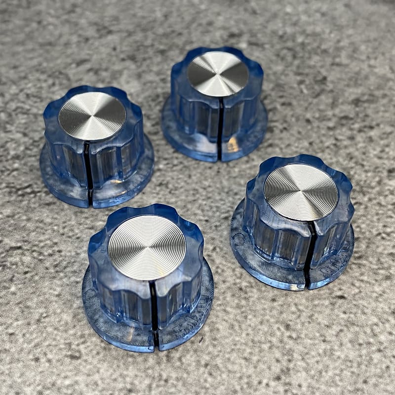 4x Blue Custom Clear Effects Fx Guitar Pedal Fluted Skirt | Reverb