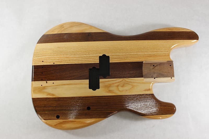 Butcher Block Ash & Walnut P bass guitar body - fits fender | Reverb