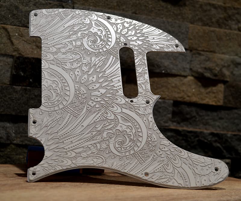 Custom White Psychedelic Textured Pickguard - Fits Fender | Reverb