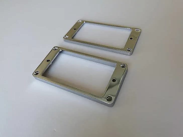 Chrome Flat Brass Guitar Humbucker Pickup Rings Frames | Reverb