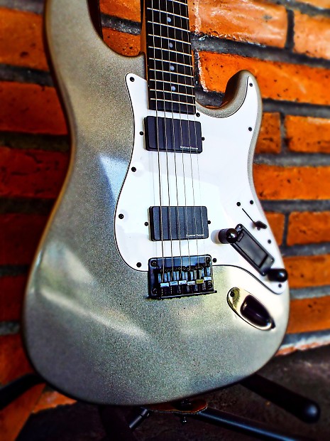 DJ Custom Hardtail Strat, Metallic Platinum with SD Blackouts | Reverb