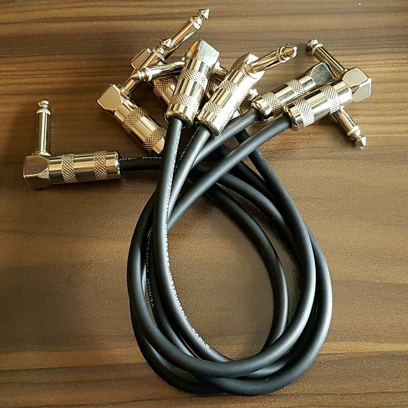 4x Venom 12" Patch Cable 10s Black, Chrome | Reverb UK