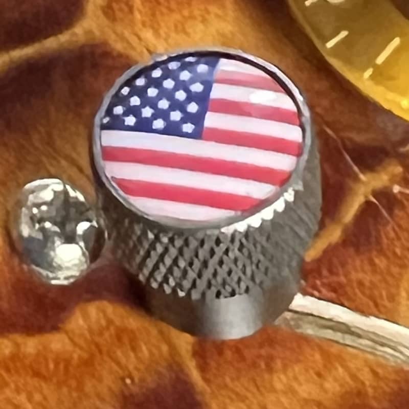 Kinnatone U.S.A. Flag Black Chrome Switch tip knob for Blade | Reverb