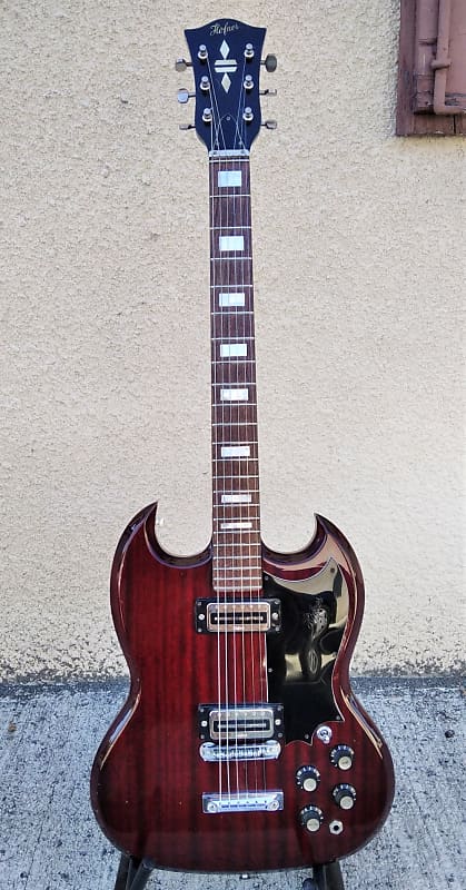Hofner 174 SG 1972 acajou with "blade" pickup and original | Reverb