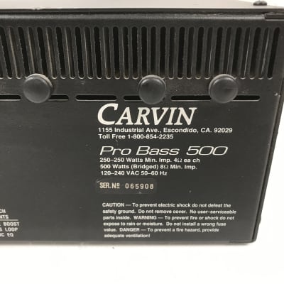 Carvin Pro Bass 500 Amplifier | Reverb