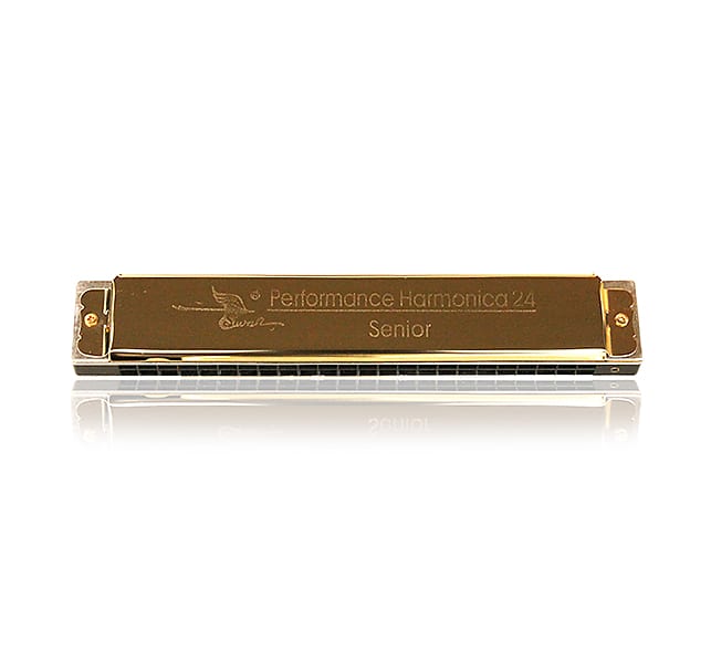SW24H-1 Senior Performance Harmonica tremolo, gold, Swan | Reverb