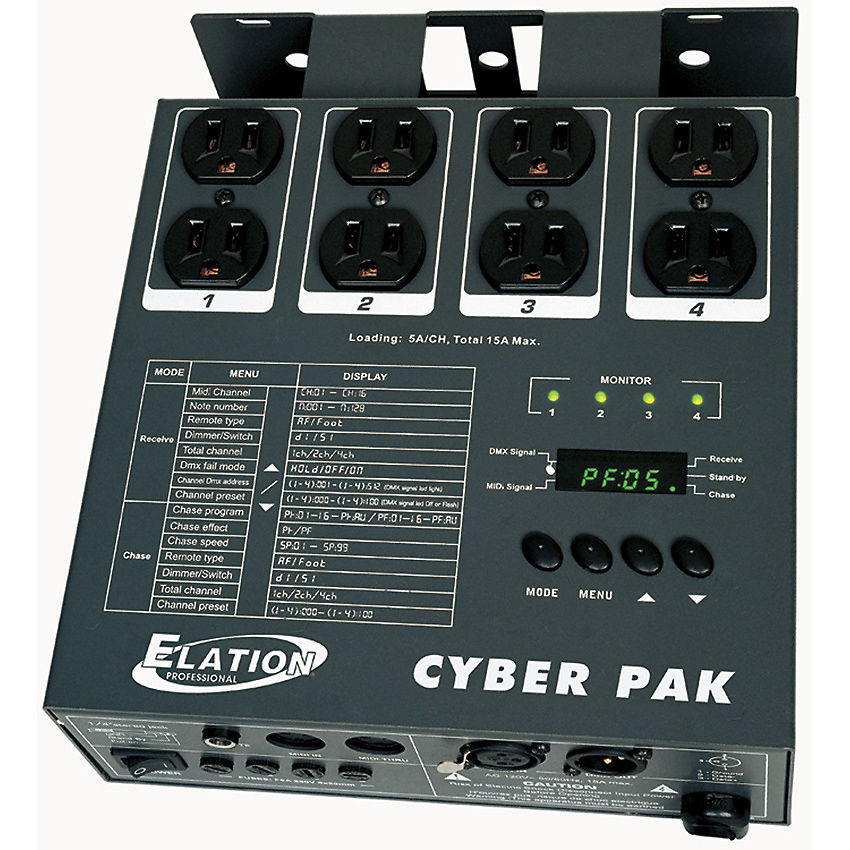 Elation CYBER-PAK 4-Channel DMX Midi Dimmer Pack | Reverb