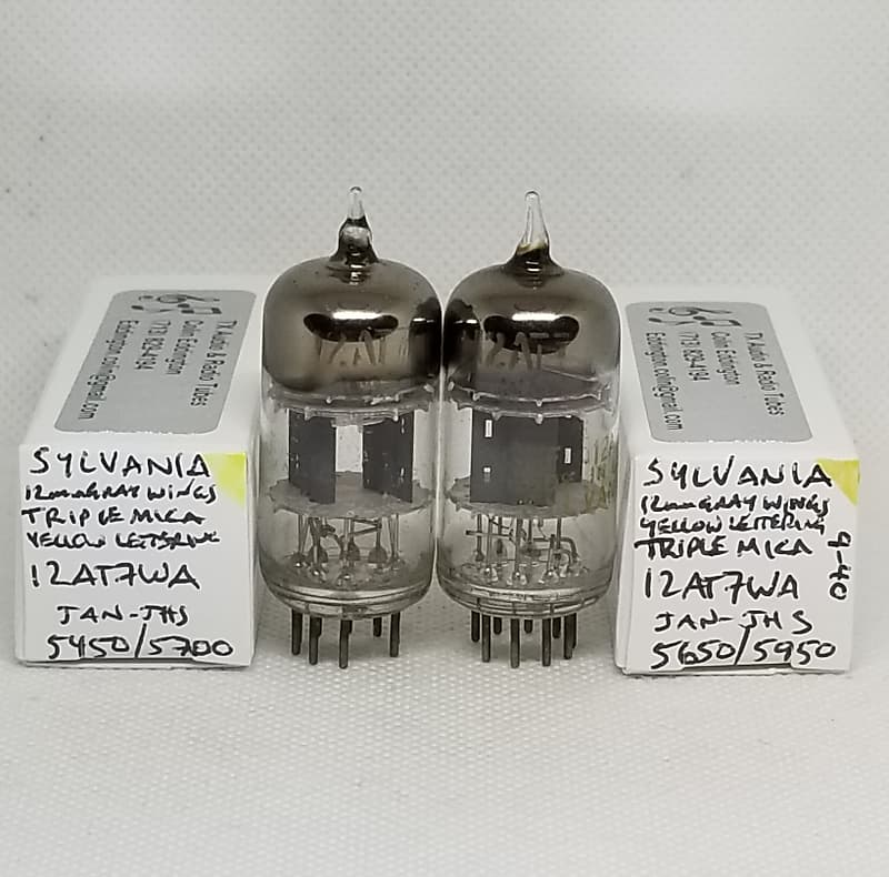Sylvania JAN 12AT7WA Gray Wing-Style Plates Triple Mica Well | Reverb