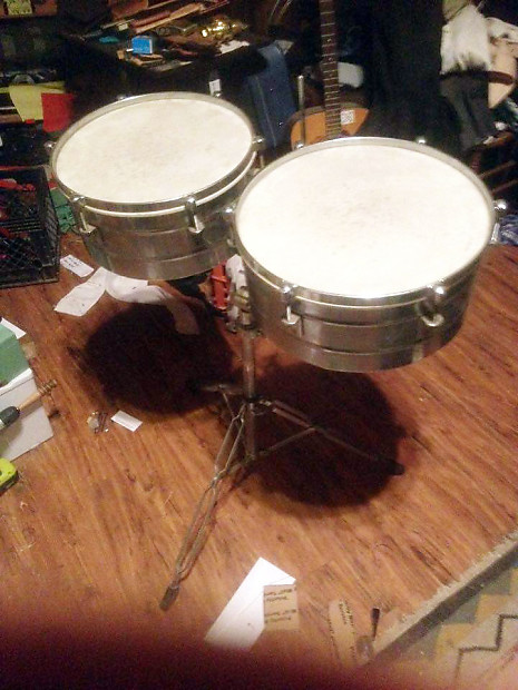 Timbale set W/ Stand 14”&15” chrome w/ cowbell mount | Reverb