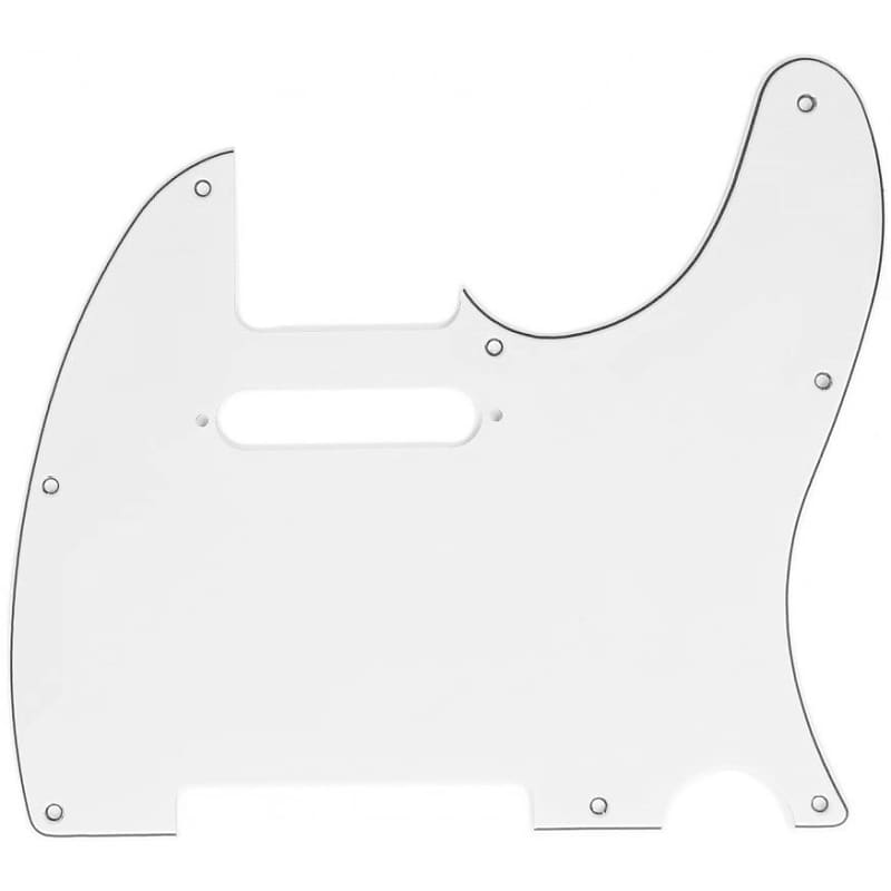 3 Ply White Standard Tele Pickguard Telecaster MIM Modern | Reverb