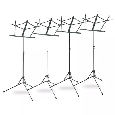 4-Pack Musician's Gear Folding Music Stand, Black – Fully | Reverb