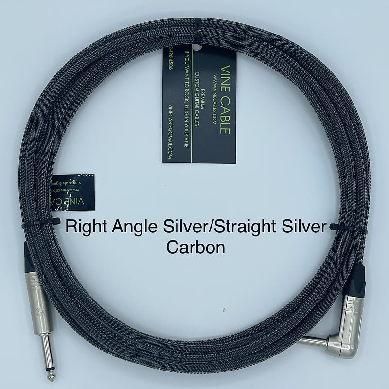 Vine Cable 15 Feet Right Angle Silver - Carbon | Reverb