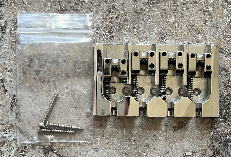 Hipshot A Style 4 String Fender Bass Bridge Chrome Brass | Reverb