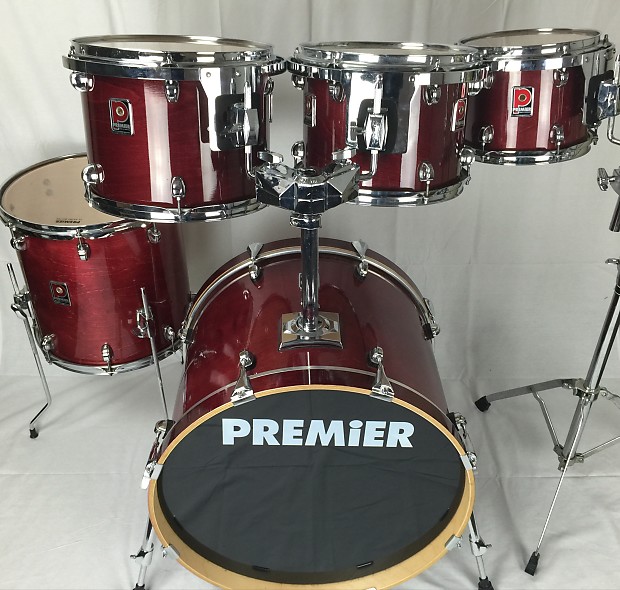 Premier XPK 90's Trans Ruby Red Lacquer 5pc. Drum Kit | Reverb