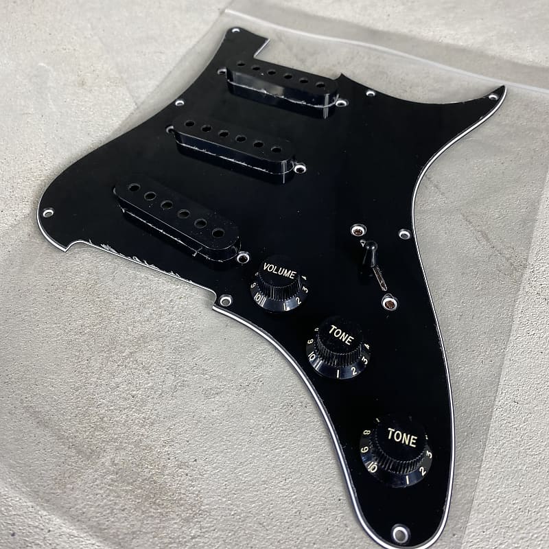 PRS Silver Sky Se pickguard 3ply black & black pickup covers | Reverb
