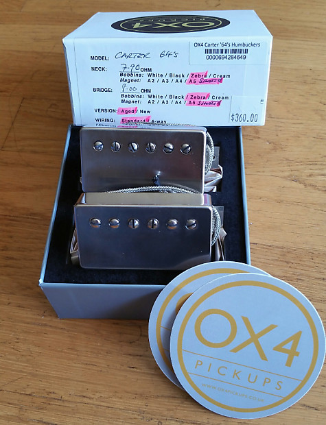 * Brand New OX4 Carter 64's Humbucker Pickups * Pat No. Winds | Reverb