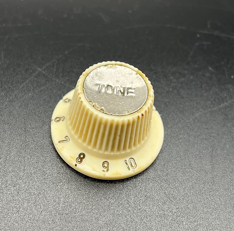 1960s Hofner Pekalit Tone Knob - Cream with silver insert | Reverb